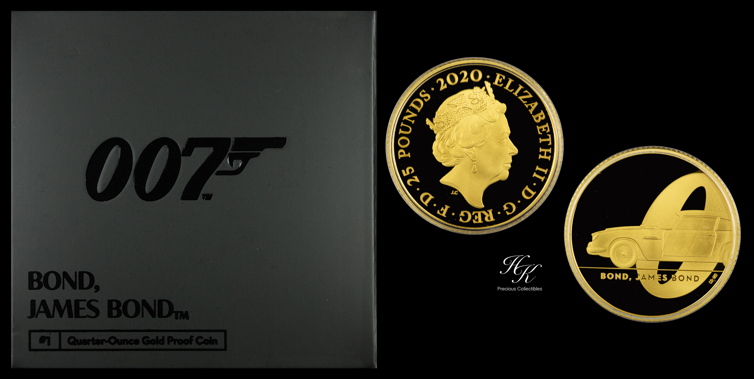 HK Precious Collectibles - 25 Pound (1/4 Oz) 2020 Proof gold JAMES BOND ...
