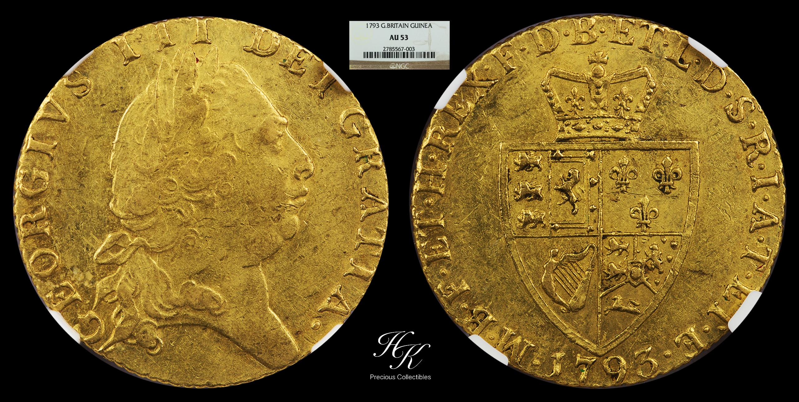 HK Precious Collectibles - 1 Guinea 1793 George III NGC AU53 Great Britain