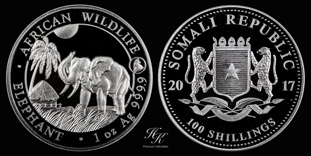 HK Precious Collectibles - 100 Shillings 2017 "Elephant" 1 oz silver ...