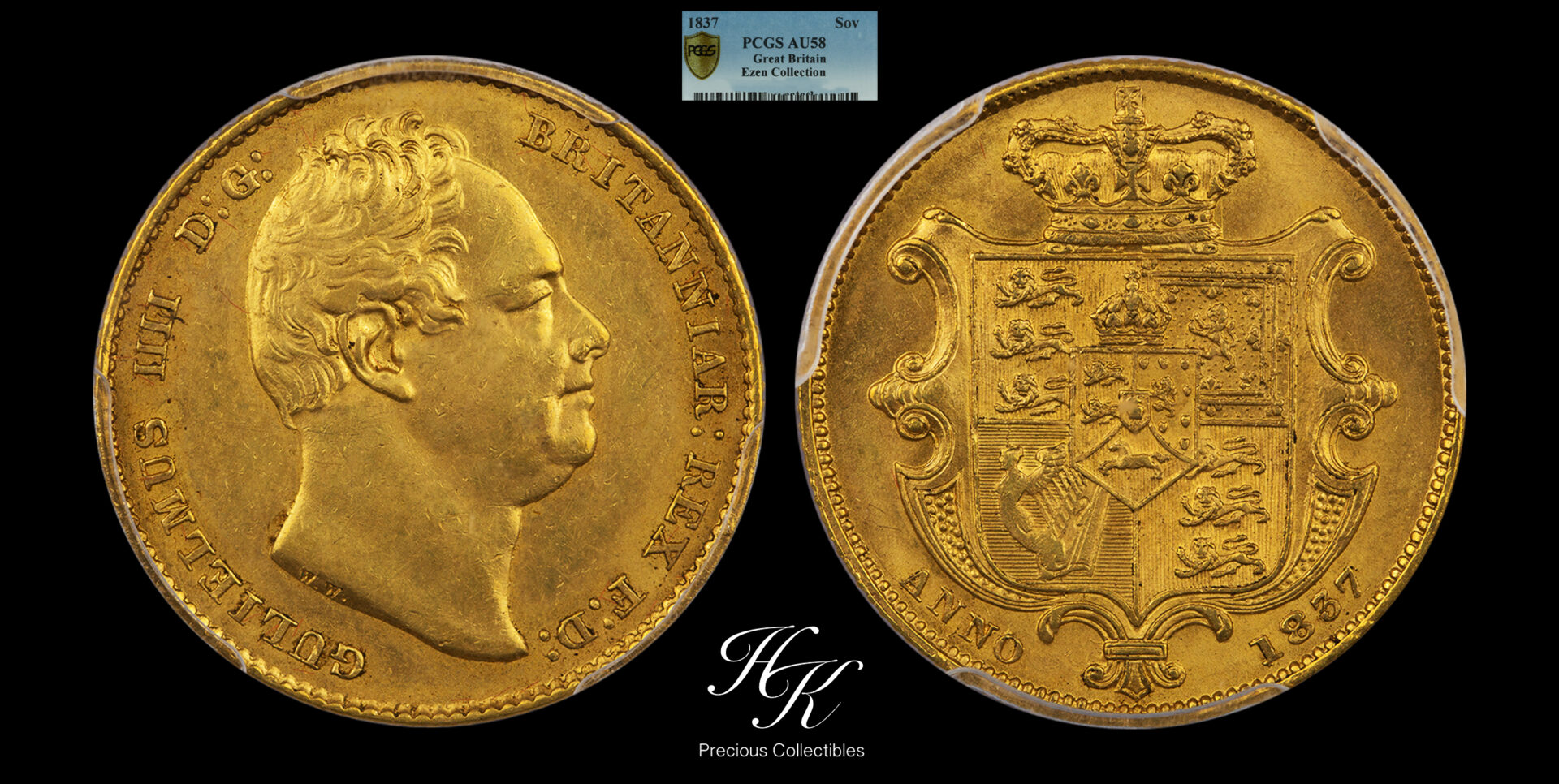 HK Precious Collectibles - Gold Sovereign 1837 William IV PCGS AU58 ...