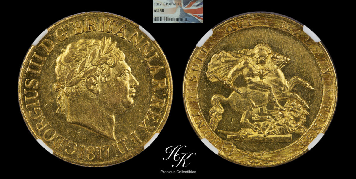 HK Precious Collectibles - Gold sovereign 1817 "George III" NGC AU58 ...