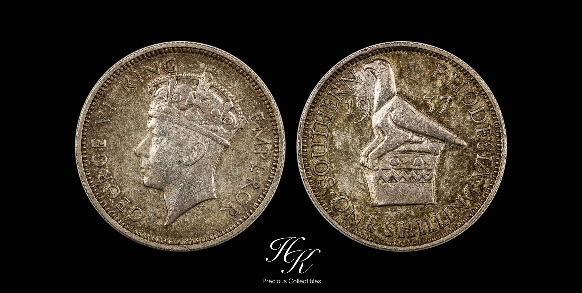 HK Precious Collectibles - Silver Shilling 1937 "George VI" Rhodesia