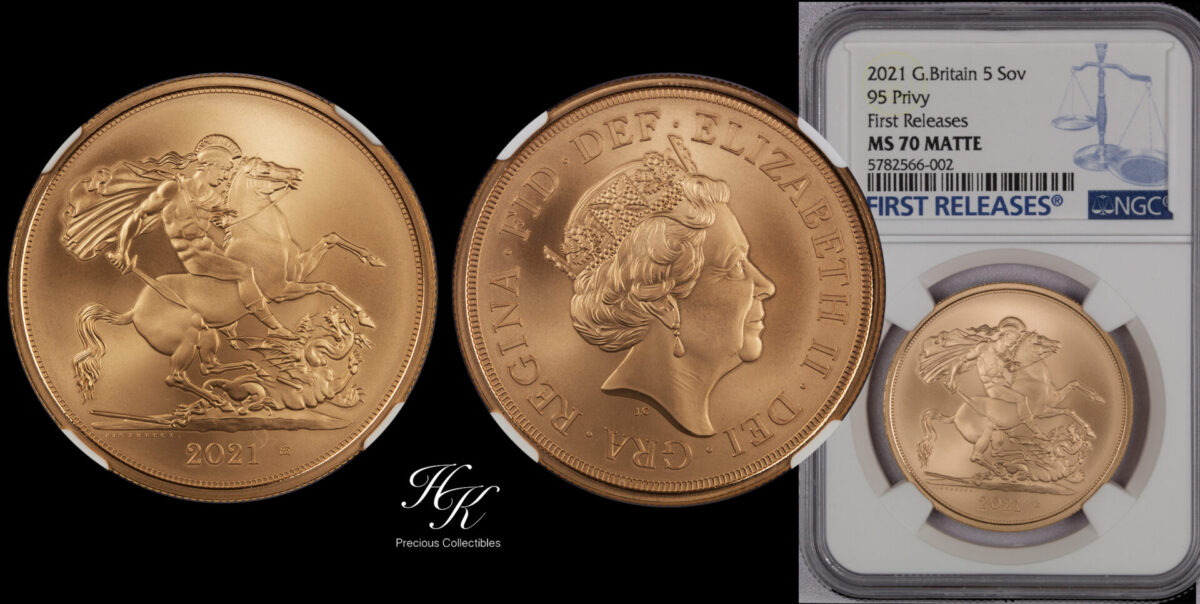 HK Precious Collectibles - 5 Pound 2021 MATTE quintuple sovereign ...