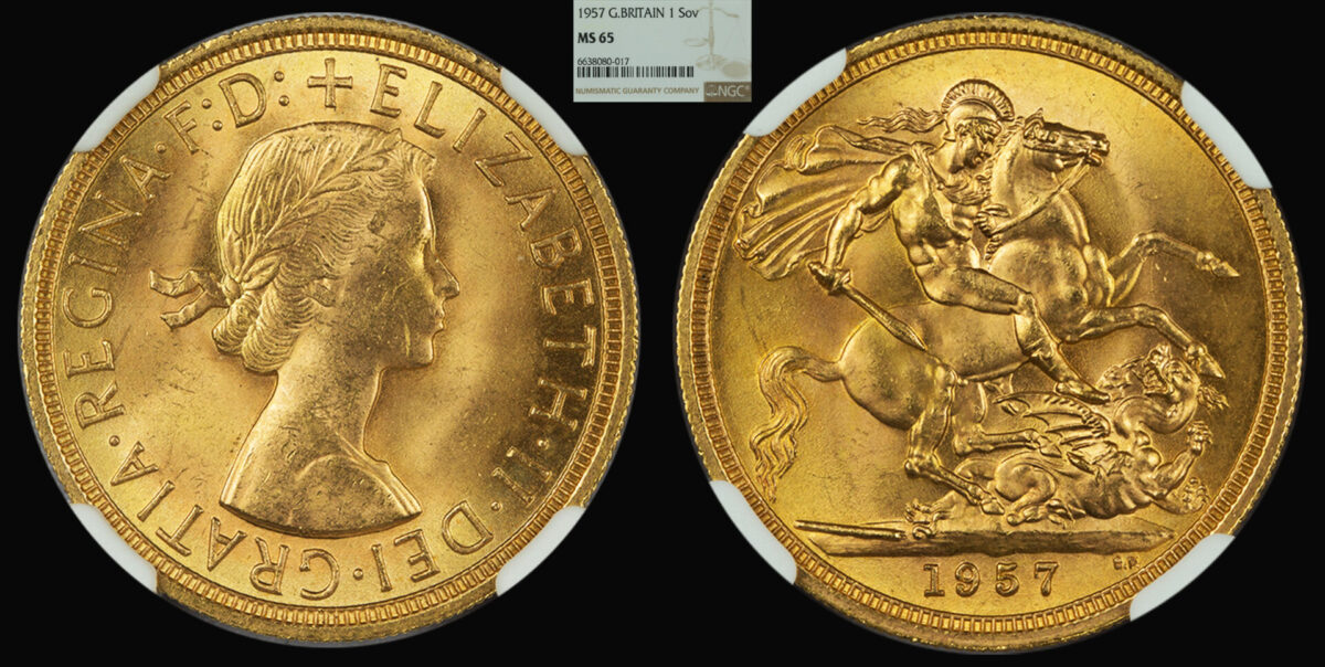 HK Precious Collectibles - Sovereign 1957 Elizabeth II First Portrait ...