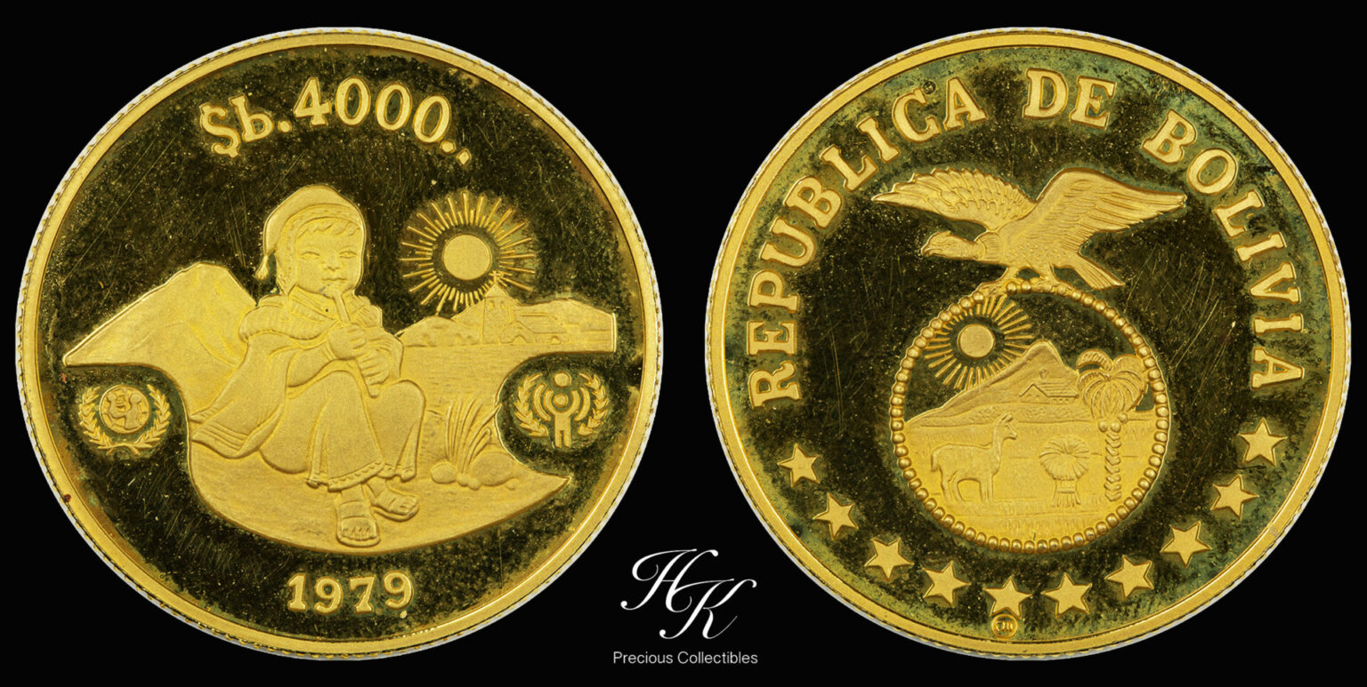 HK Precious Collectibles - Gold proof 4000 pesos Bolivianos "Year of ...