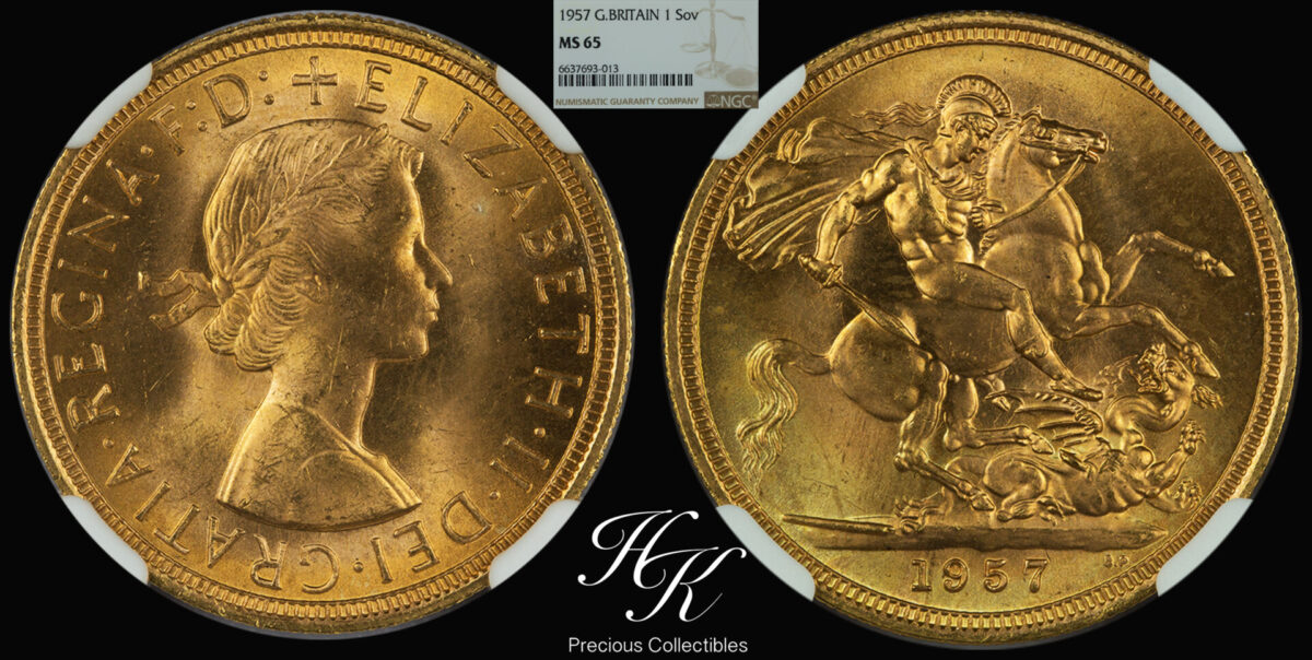 HK Precious Collectibles - Sovereign 1957 Elizabeth II First Portrait ...