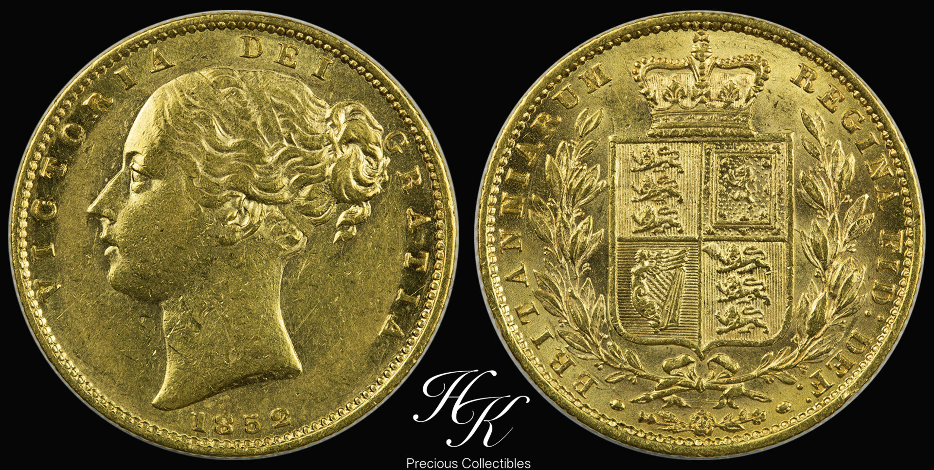 HK Precious Collectibles - Gold sovereign Shield 1852 "Victoria" Great ...